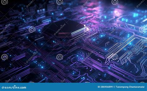 Microprocessor And Motherboard Computer Vector Illustration 321061882