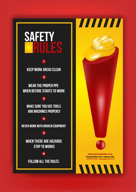 Safety Rules Poster Flyer Security Sign Template 13531075 Vector Art At