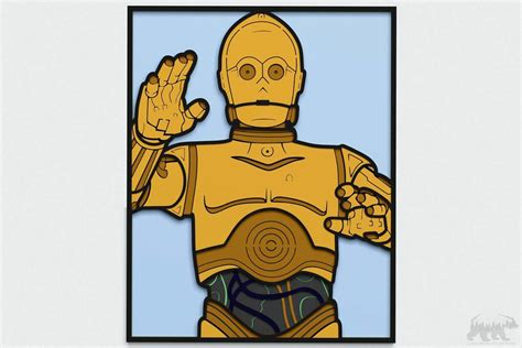 C 3po Layered Design For Cutting Lasercraftum