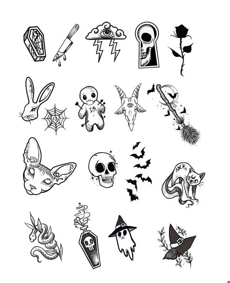 Spooky Halloween Tattoos Spooky Flash Tattoo Simple Small Spooky