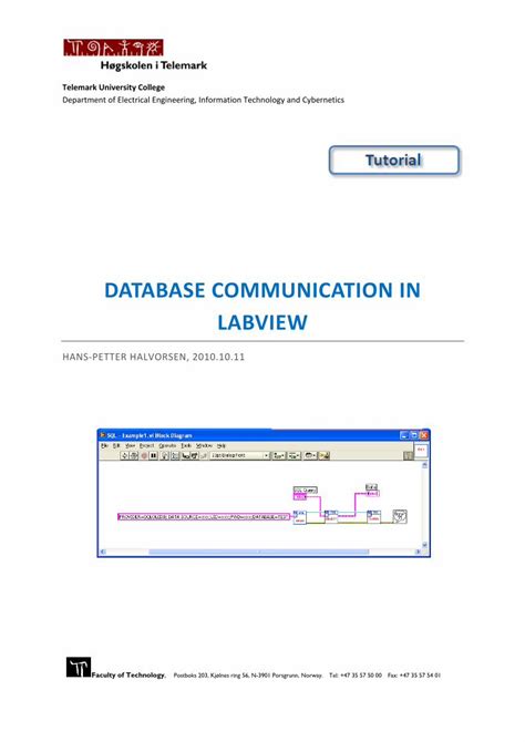 Pdf Database Communication In Labview Dokumentips