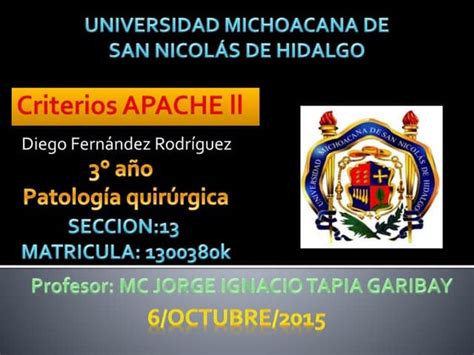 Criterios Apache Balthazar Y Ranson Ppt