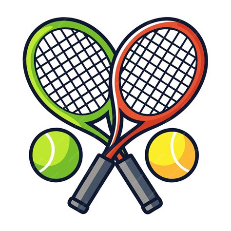 Two Racket Tennis Ball Clip Art And Vector Design With A White