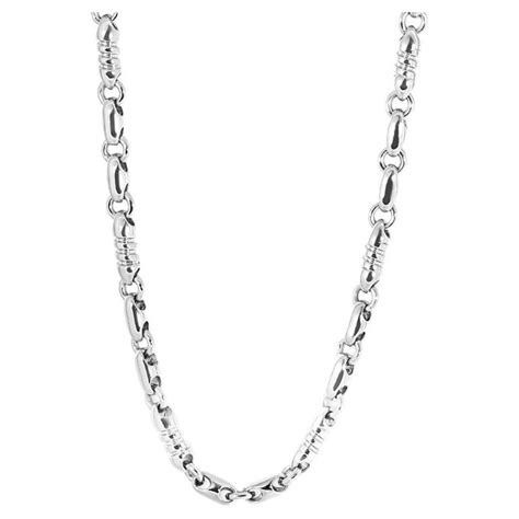 Braccio Solid 14k White Gold Mens Chain 119 Gramme 65mm 24 Necklace