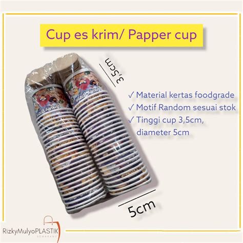 Jual Isi 50 Pcs Cup Es Krim Papper Cupcup Kertas Gelas Es Krim Stik Es Krim Shopee Indonesia