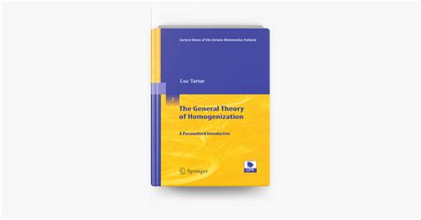 ‎the General Theory Of Homogenization De Luc Tartar En Apple Books