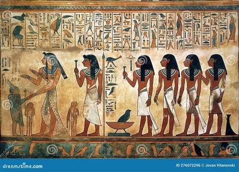 Old Egypt Hieroglyphs Carved On The Stone Luxor Deir El Bahari