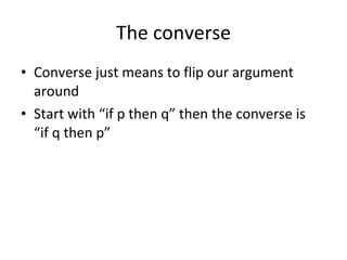 1st Test If Then Converse Inverse And Contrapositive PPT