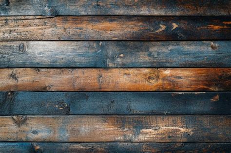 Weathered Wooden Planks In Various Shades Create A Rustic And Textured Wall Background Stock