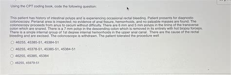 Solved Using The CPT Coding Book Code The Following Chegg Com