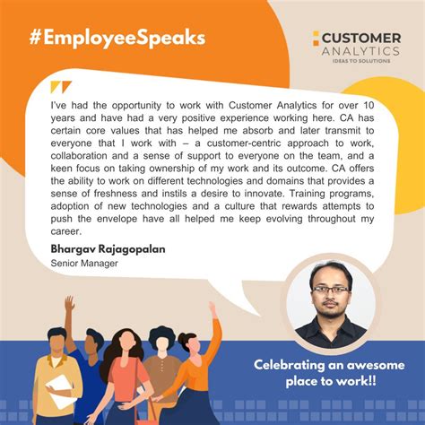 Customer Analytics Llc On Linkedin Employeespeaks Awesomeplacetowork Ideastosolutions Ca…