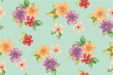 완벽 한 꽃 패턴 작은 멀티 컬러 데이지 꽃의 여름 꽃 프린트 파란색 배경에 귀여운 꽃다발 벡터 일러스트 레이 션입니다 0명에 대한 스톡 벡터 아트 및 기타 이미지 Istock