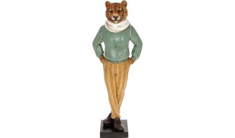 Статуэтка декоративная тигр в шарфе 37 5см полистоун бирюза с желтым — цена 979 грн в