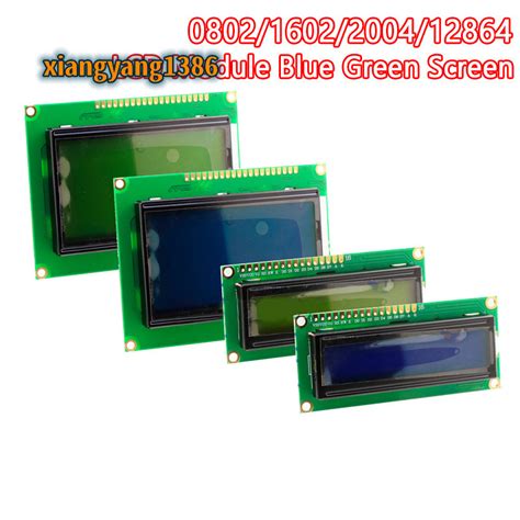 โมดูลหน้าจอ Lcd สีฟ้า สีเขียว สําหรับ Arduino 0802 1602 2004 12864 Uno R3 Mega2560 Pcf8574t Iic