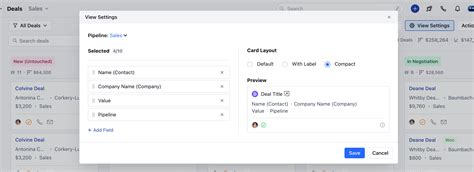 How To Customize Deal Card In A Pipeline Salesmate