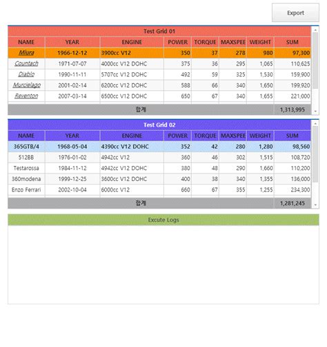 Export Option을 설정하여 Grid를 Excel로 Export 하자