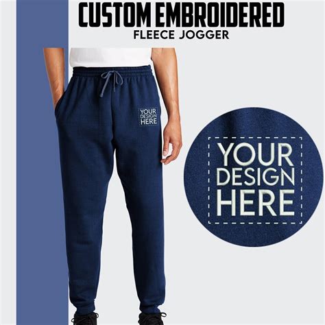 Custom Embroidered Fleece Sweatpants Personalized Jogger Pants Etsy
