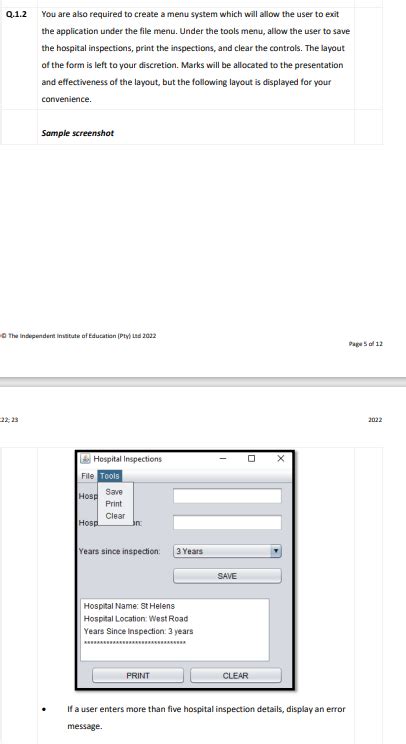 Solved Develop A Java Gui Application That Will Capture A
