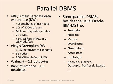ppt ics 421 spring 2010 parallel and distributed databases powerpoint