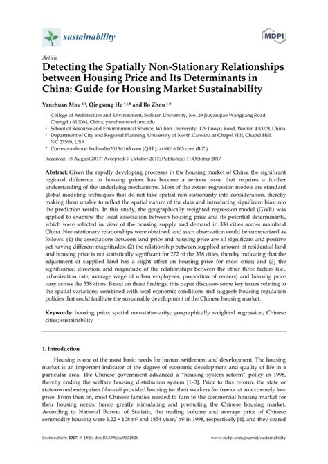 Pdf Detecting The Spatially Non Stationary Relationships Between