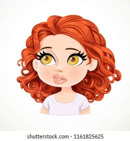 Beautiful Pleased Cartoon Brunette Girl Dark Stock Vector Royalty Free