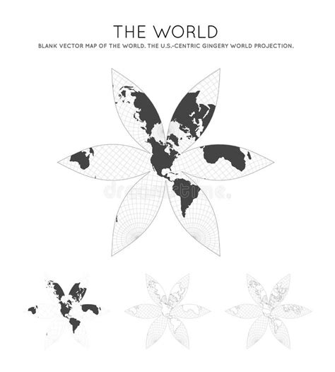 Map Of The World The U S Centric Gingery World Stock Vector Illustration Of Continent