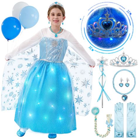Poshetion Princess Dresses For Girls Light Up Princesses Costume With