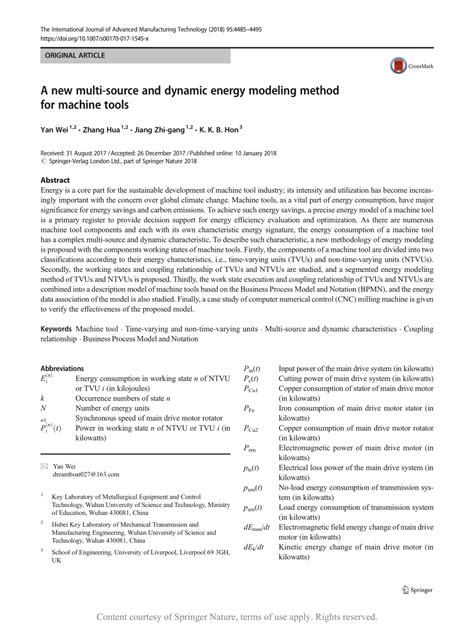 A New Multi Source And Dynamic Energy Modeling Method For Machine Tools