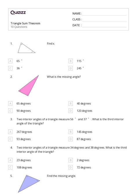 50 Triangle Theorems Worksheets For 6th Class On Quizizz Free
