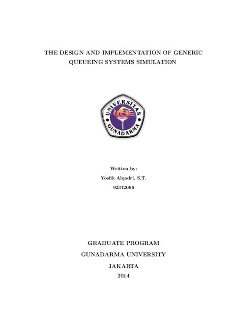 Pdf The Design And Implementation Of Generic Queueing Systems Simulation