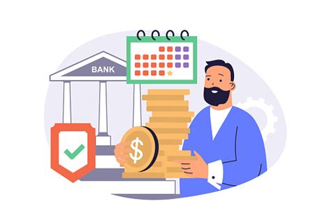 웹 사이트 디자인을 위해 평면 만화 사람들과 함께 돈을 절약하는 웹 개념 금융 전략으로 투자하고 동전을 모으고 프로그램을 통해 은행에 예금하는 사람 벡터 일러스트 레이 션