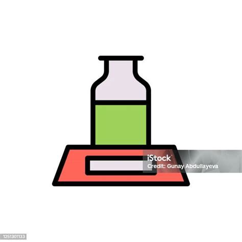 천칭 자리 플라스크 아이콘 Ui 및 Ux 웹 사이트 또는 모바일 응용 프로그램에 대한 악취 아이콘의 윤곽 벡터 요소와 간단한 색상 0명에 대한 스톡 벡터 아트 및 기타