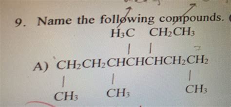 solved name the following compounds