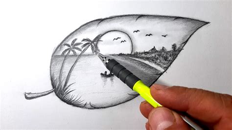 Manzara Nasıl Çizilir Karakalem Resim Çizim Yöntemihow To Draw Landscape Step By Step Drawing
