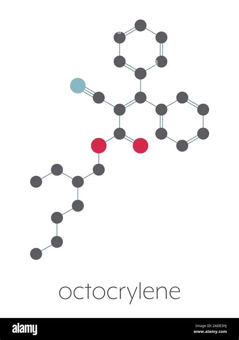 Octocrylene Sunscreen Molecule Stylized Skeletal Formula Chemical