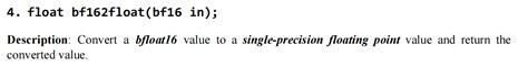 Solved Complete The Question In Cfloat Bf162float Bf16