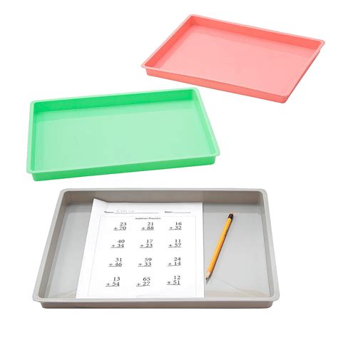 Fun Express 16 X 12 Easy Clean Pastel Flat Classroom Storage Trays
