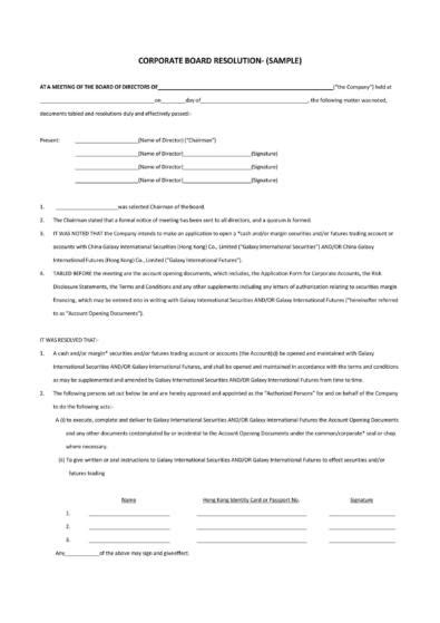 Best Board Resolution Templates Samples ᐅ TemplateLab