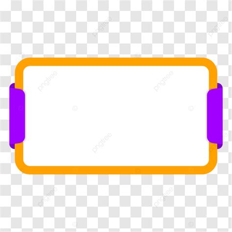 Flat Design Illustration Of A Rectangular Text Box With Orange And Purple Accents Suitable For