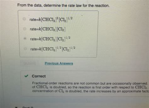Solved Part B From The Data Determine The Rate Constant K Chegg