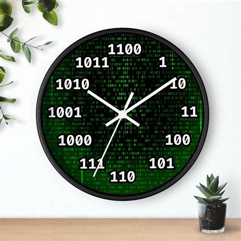 Binary Wall Clock Binary Hour Numbers Watch Cool Tech Design Geeky