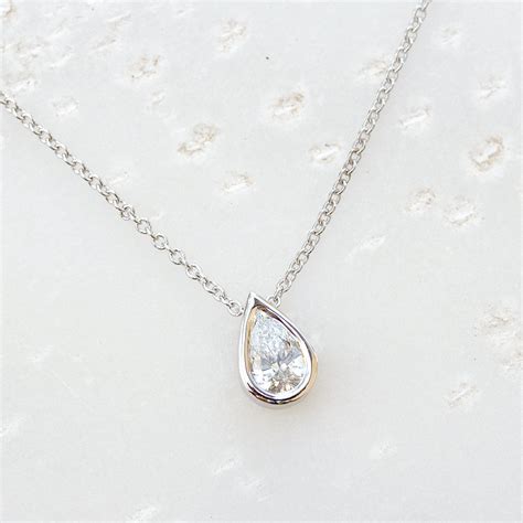 Pendant Teardrop Diamond Necklace At Danelle Perez Blog