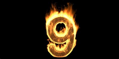 Premium Photo Fire Number 9 Nine Burning Flame Hot Fiery Burn Font