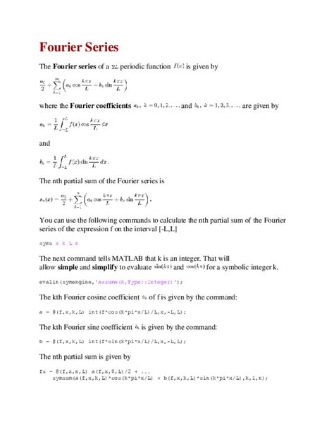 Fourier Series Pdfcoffee Com