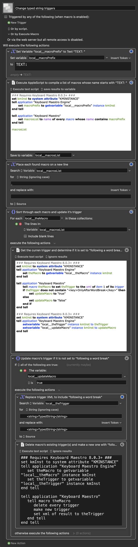 Changing Typed String Trigger Setting For Many Macros Questions
