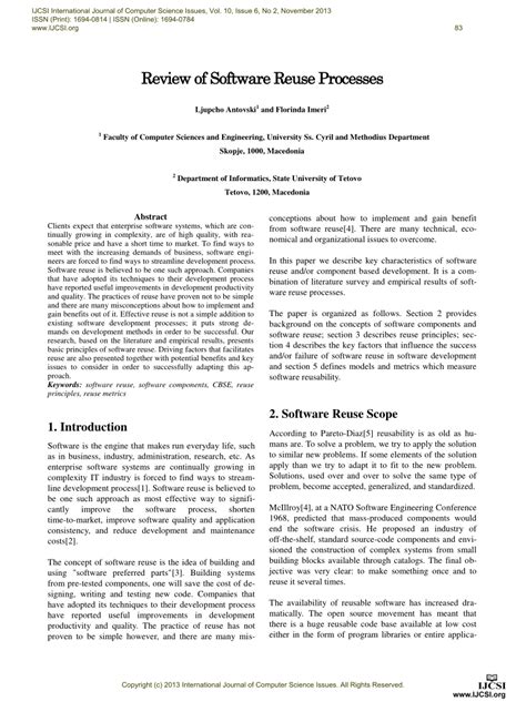 pdf review of software reuse processes