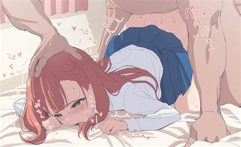 Ass Bed Blush Braids Dress Green Eyes Long Hair Natsukawa Aika Red Hair Sex Shirt Sincos Skirt