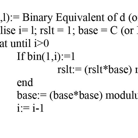 Pseudocode For Encryption Or Decryption By RSA Algorithm Download Scientific Diagram