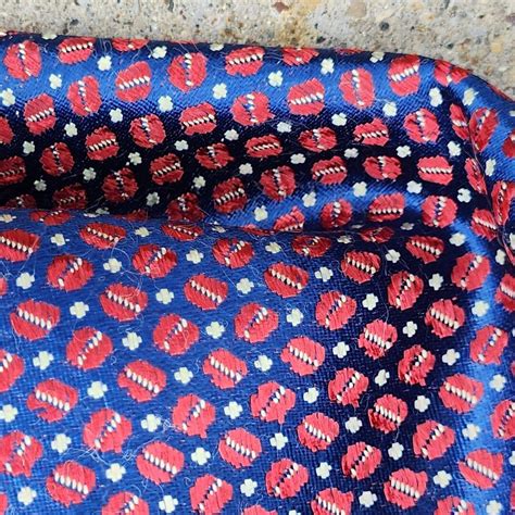 Silk Blend Foulard Print African Fabric Red Blue Gold Shiny 295 Wide