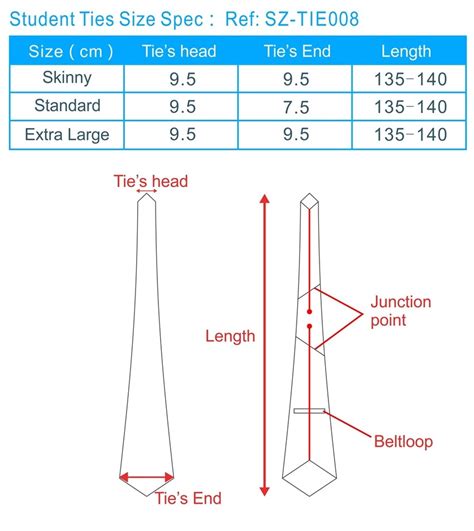Tie Size Chart And Tie Length Guide It Uniform Customization
